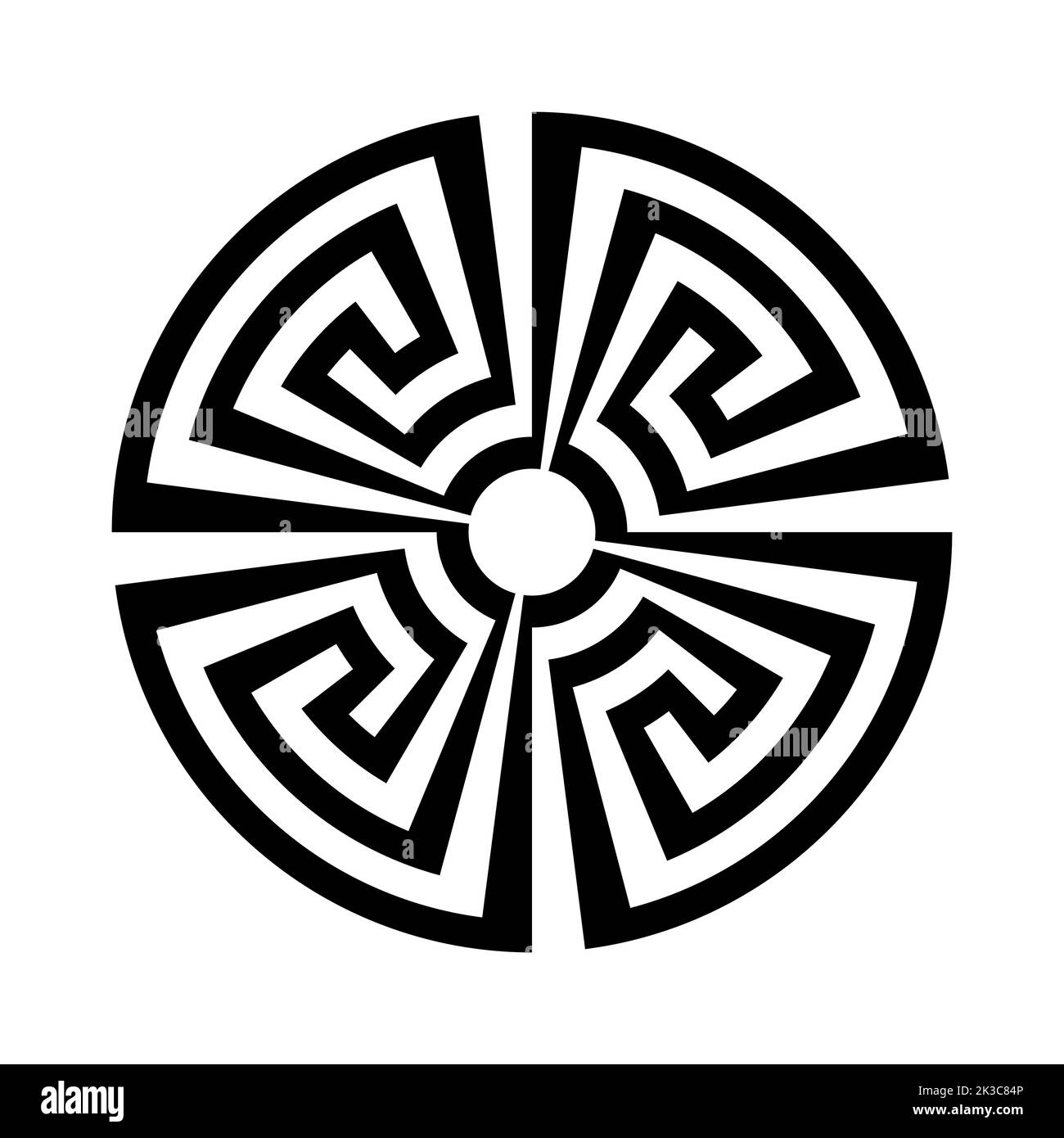 Ancient Greek key black symbol, round logo from Greece Stock Vector ...