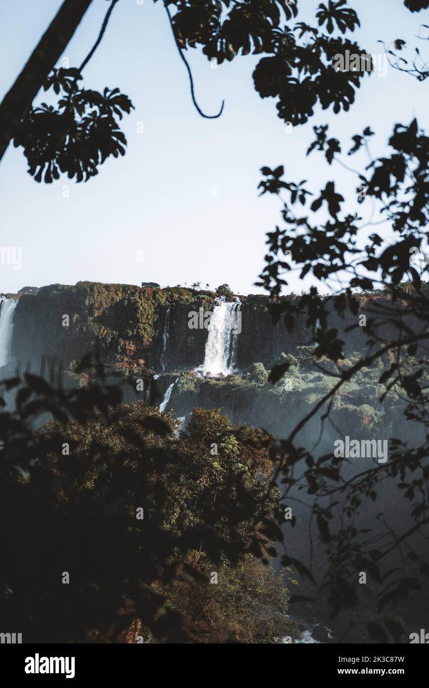A scenic landscape with waterfall Stock Photo - Alamy