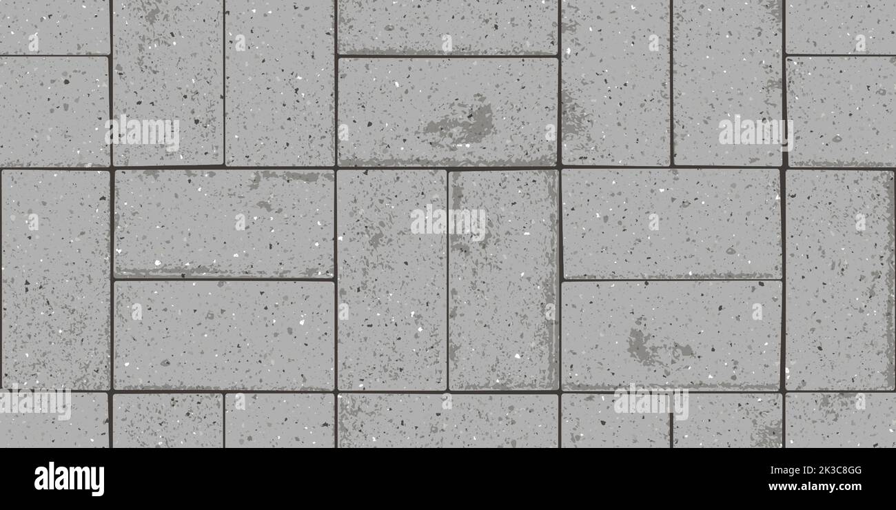 Pavement with interlocking textured bricks seamless pattern. Vector ...