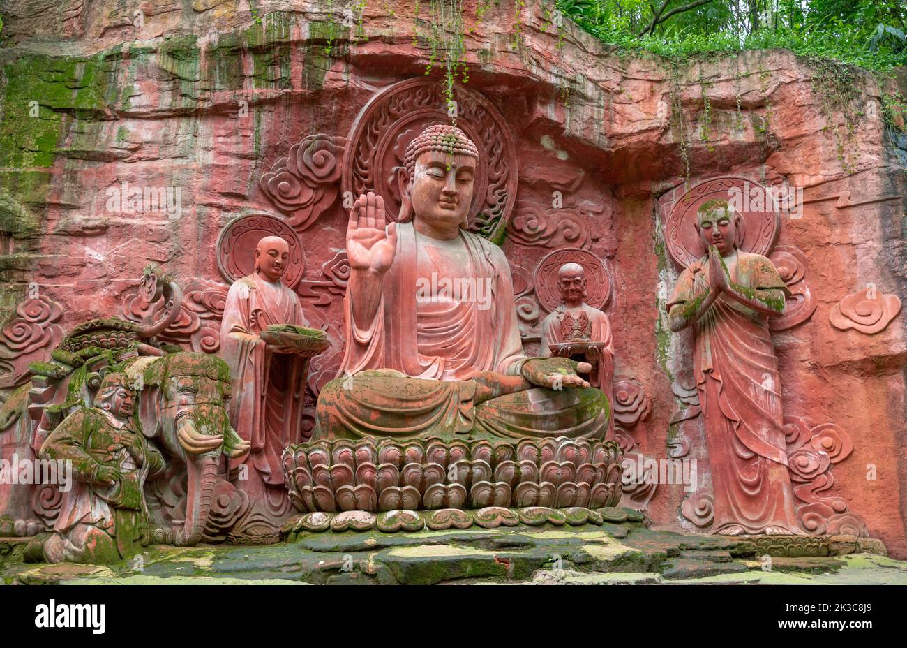 Stone Inscriptions on the Cliff of Buddha in Mount Emei, China Stock ...