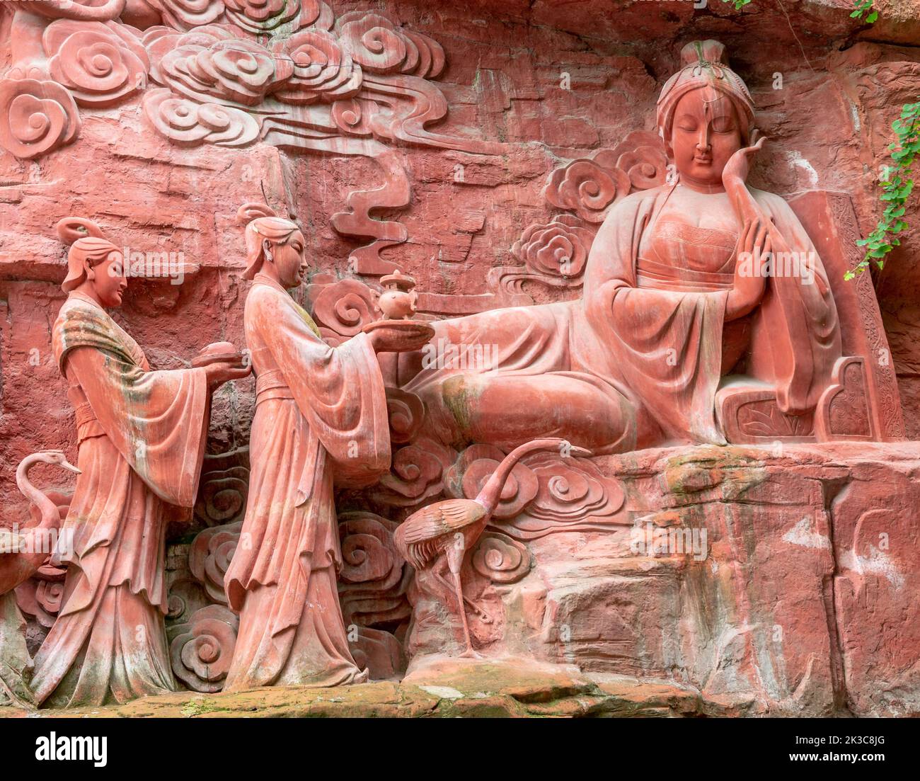 Stone Inscriptions on the Cliff of Buddha in Mount Emei, China Stock ...