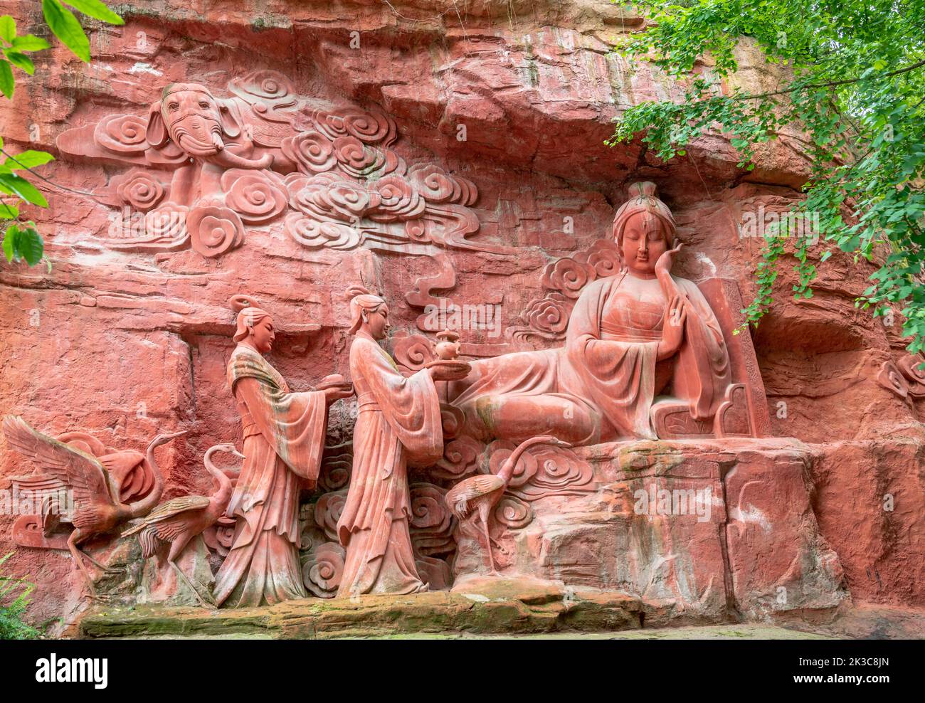 Stone Inscriptions on the Cliff of Buddha in Mount Emei, China Stock ...