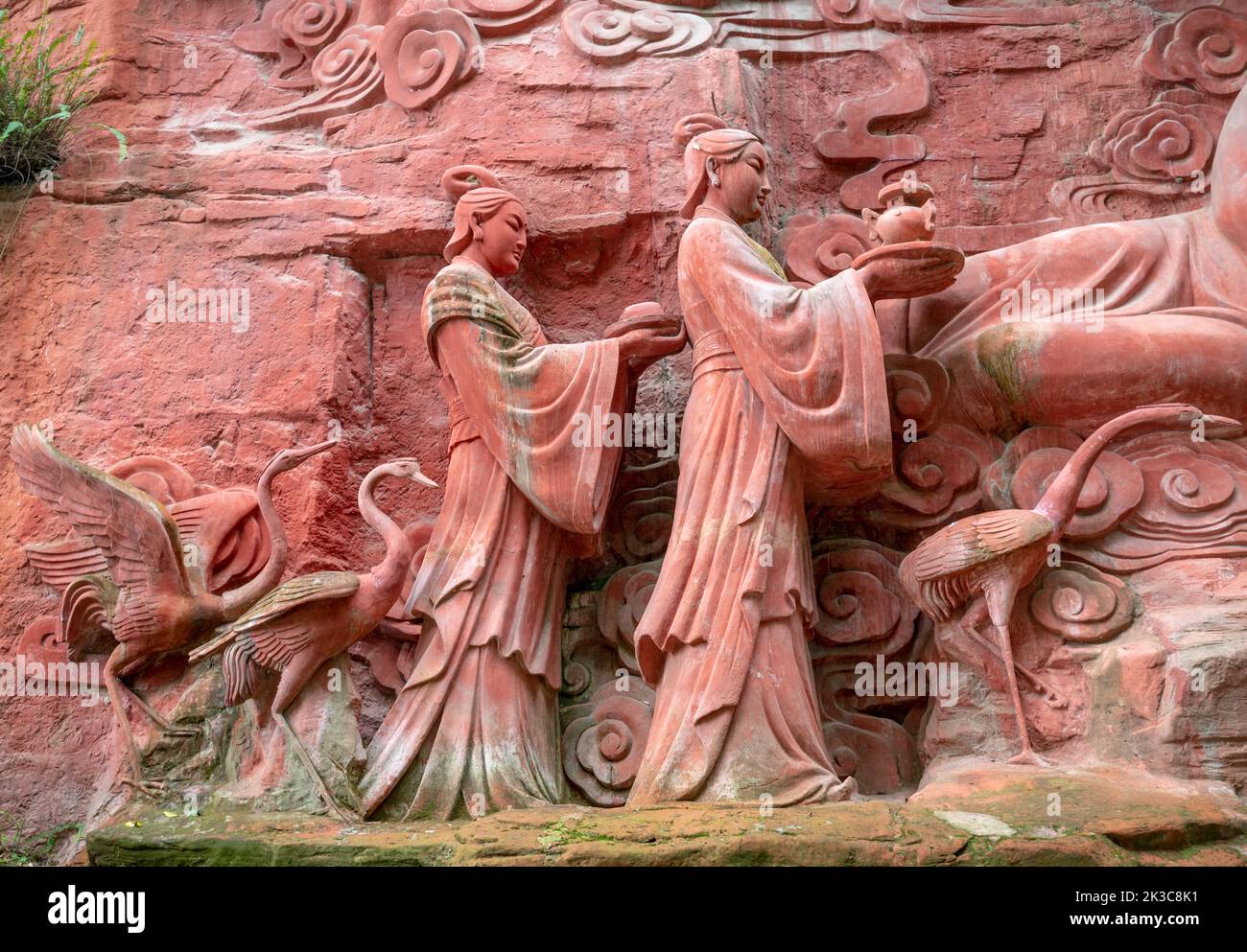 Stone Inscriptions on the Cliff of Buddha in Mount Emei, China Stock ...