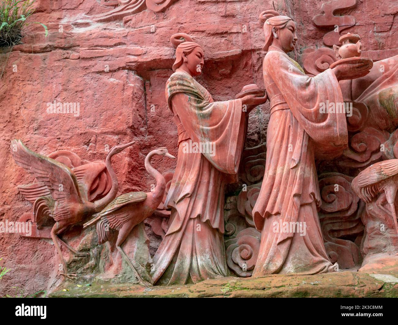 Stone Inscriptions on the Cliff of Buddha in Mount Emei, China Stock ...