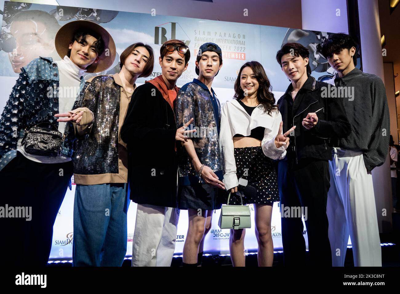 Members of the T-Pop (Thailand Pop) band PROXIE pose for a photo ...