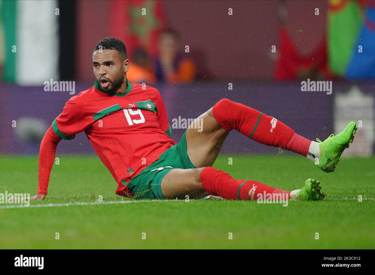 Hakim Ziyech and Achraf Hakimi of Morocco during the international friendly match between ...