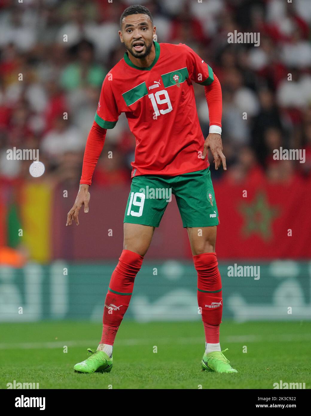 Youseff En-Nesyri of Morocco during the international friendly match ...
