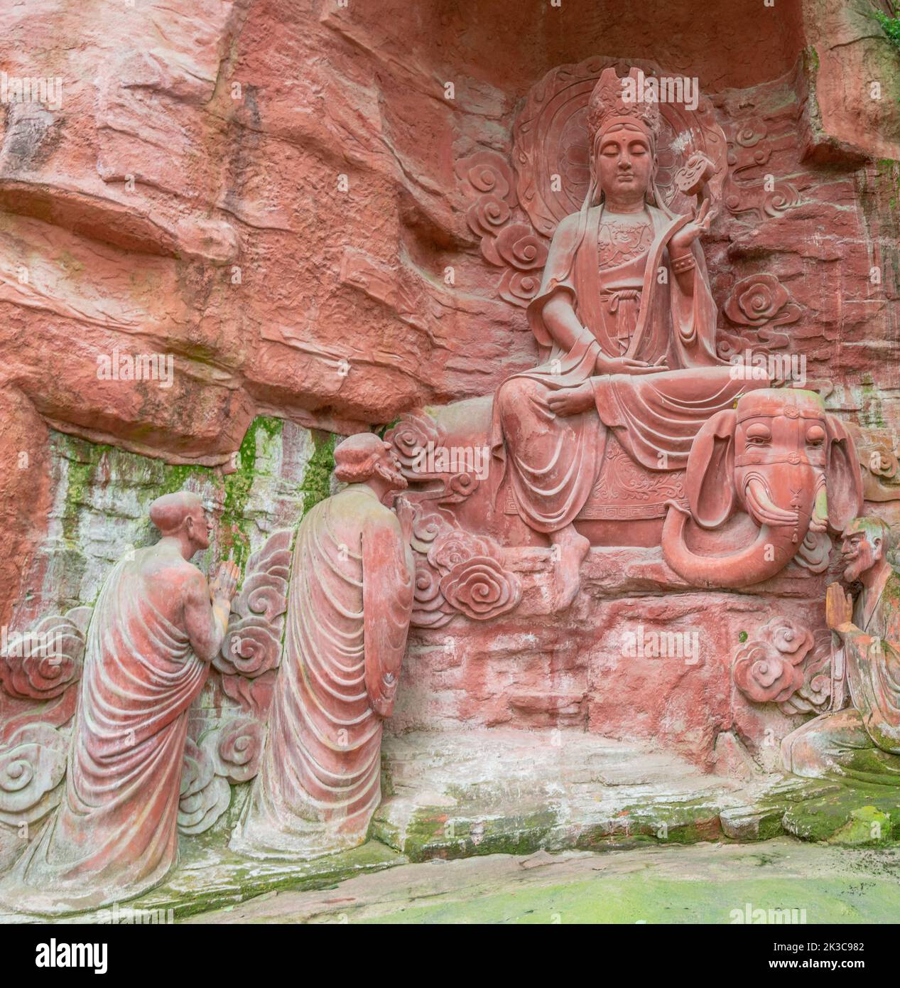 Stone Inscriptions on the Cliff of Buddha in Mount Emei, China Stock ...