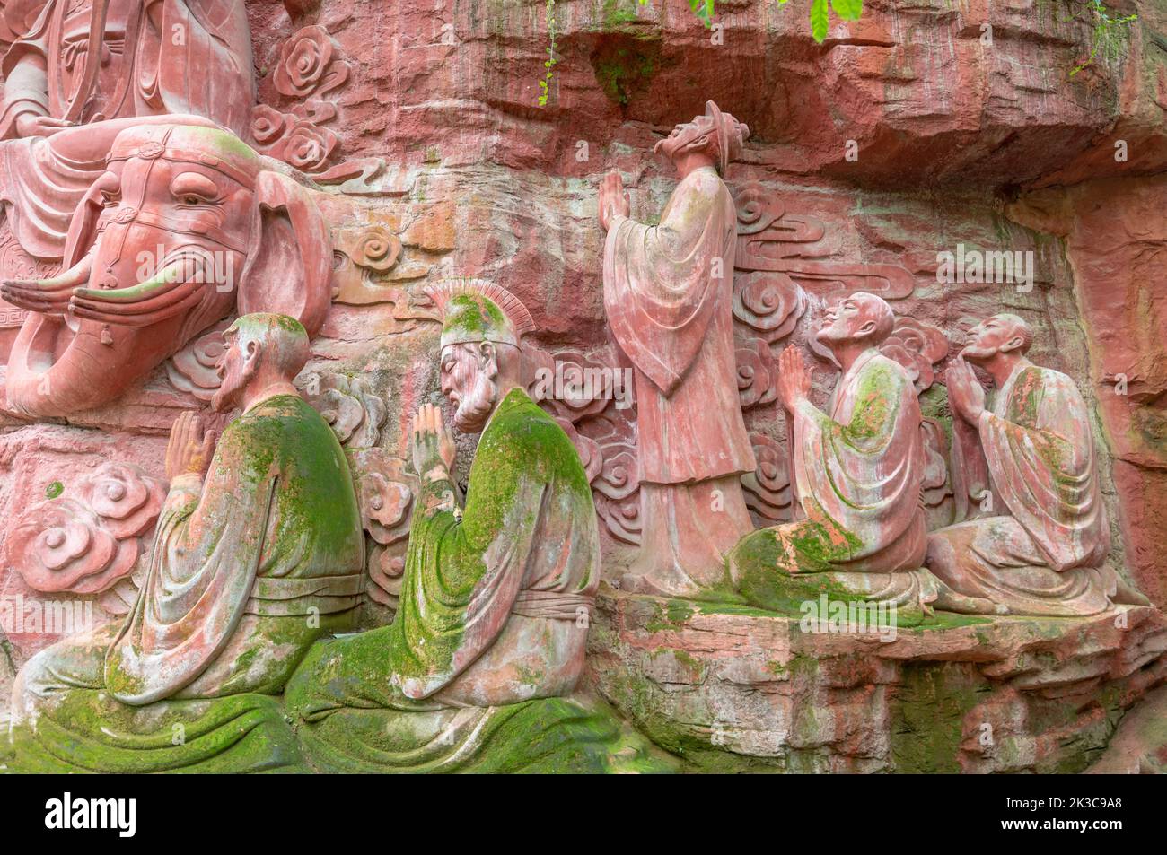Stone Inscriptions on the Cliff of Buddha in Mount Emei, China Stock ...