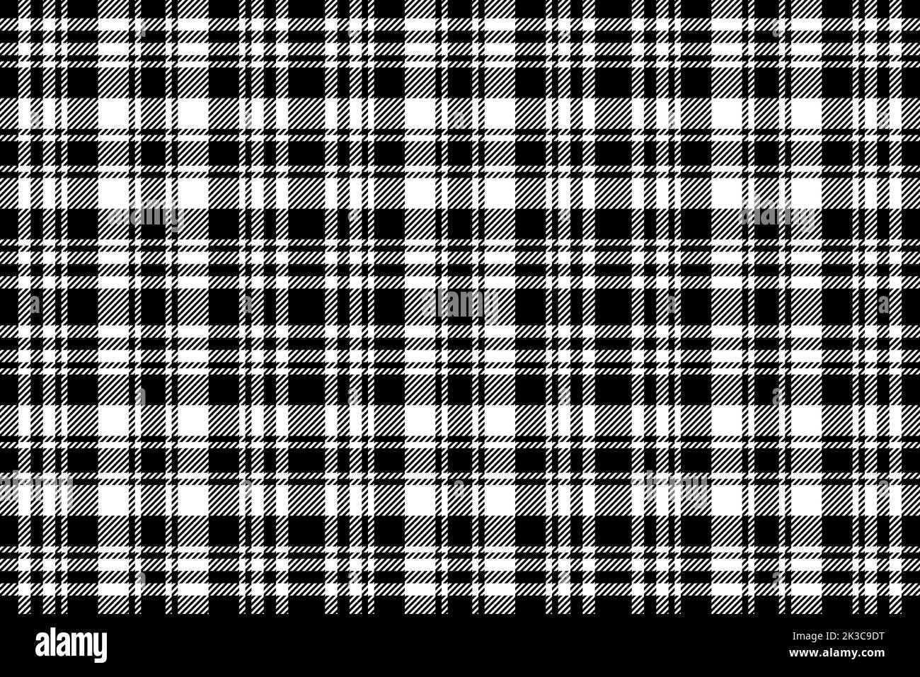 Plaid background, check seamless pattern in black and white. Vector ...