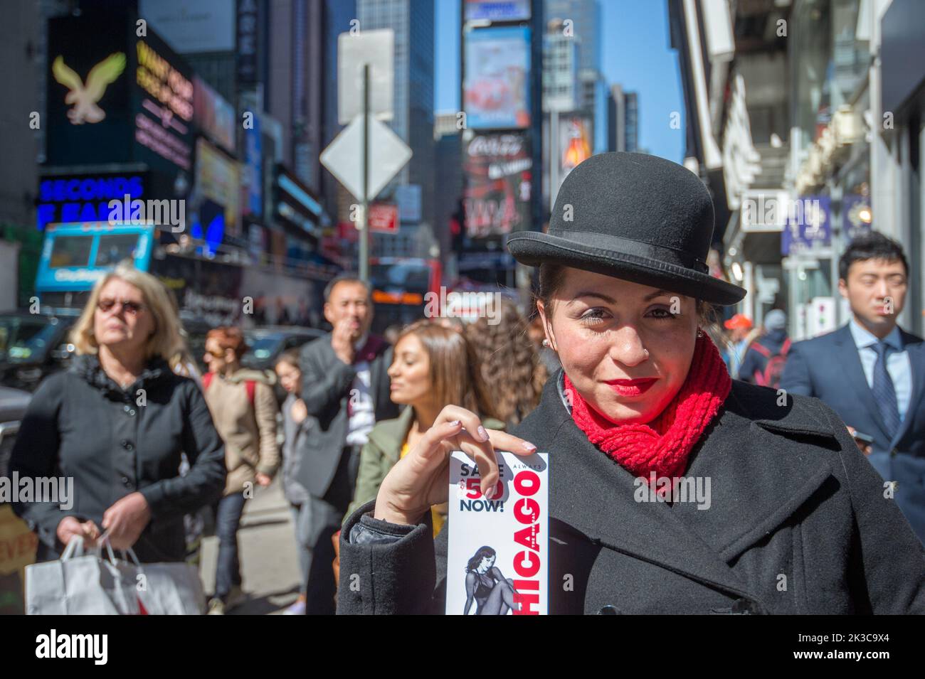 Ticket vendor at Times Square in Midtown Manhattan, New York City, USA ...