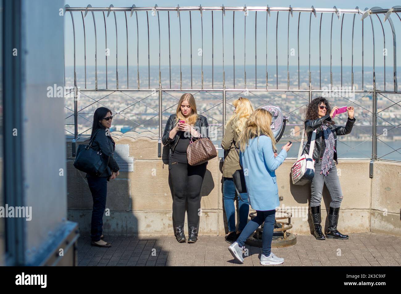 86th floor observation deck at Empire State Building at Manhattan in ...
