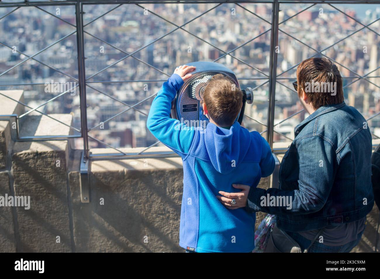 86th floor observation deck at Empire State Building at Manhattan in ...