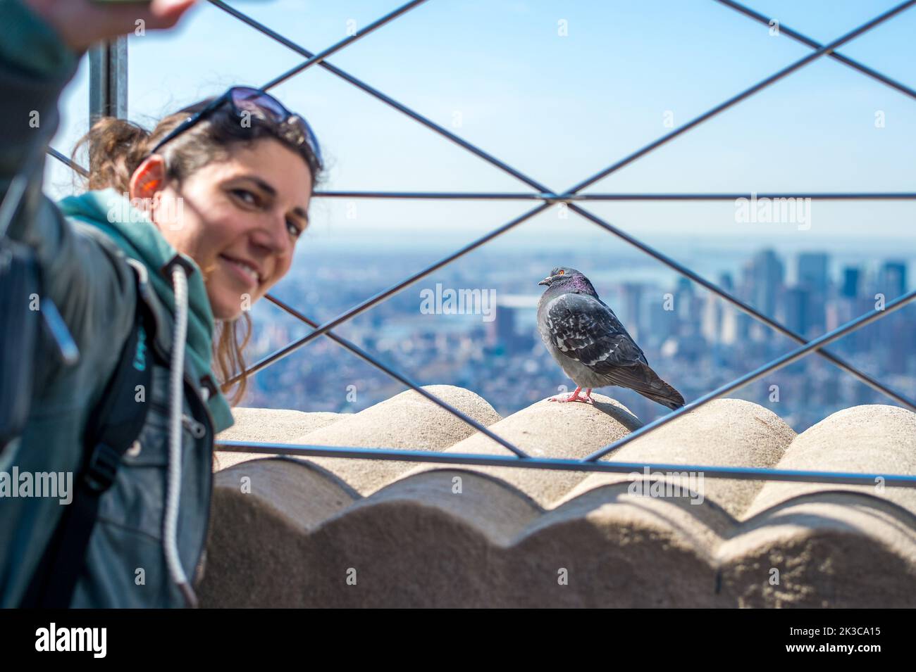 86th floor observation deck at Empire State Building at Manhattan in ...