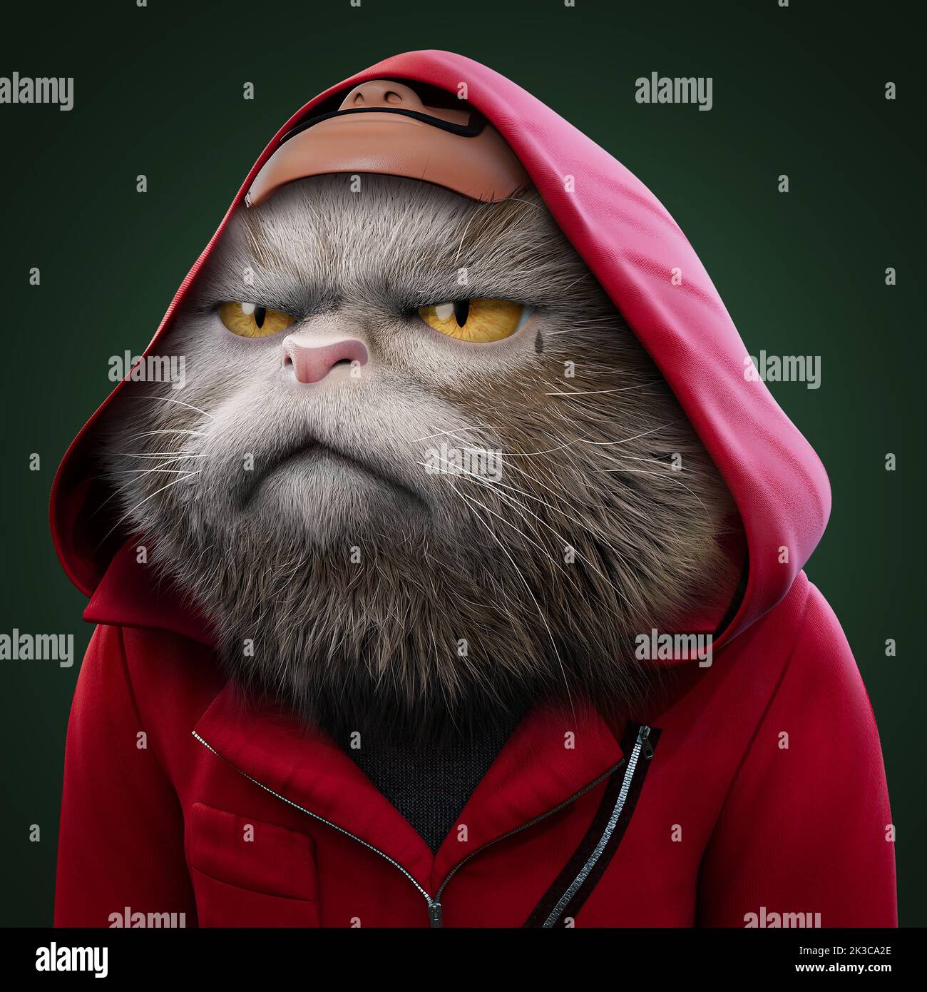 3d nft collection , character angry cat sweet Stock Photo - Alamy