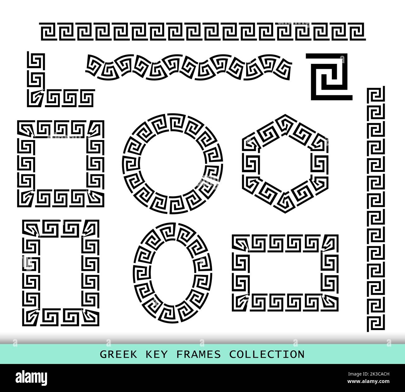 Ancient Greek black frames patterns collection, set of antique borders ...