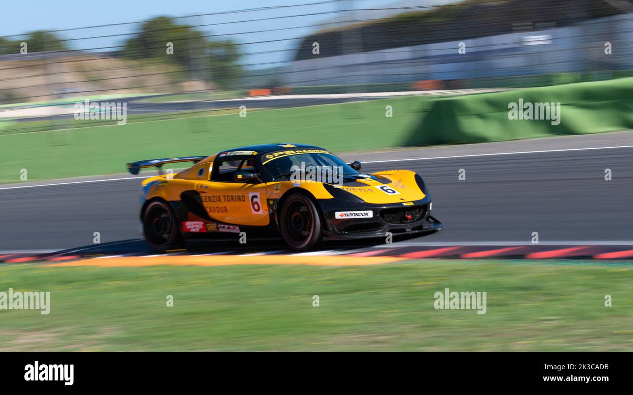 Lotus Exige race car action speed on racetrack blurred background ...