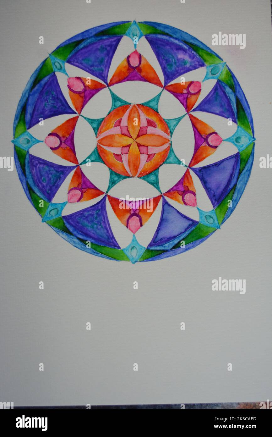 Colourful kaleidoscope art design abstract background with effect ...