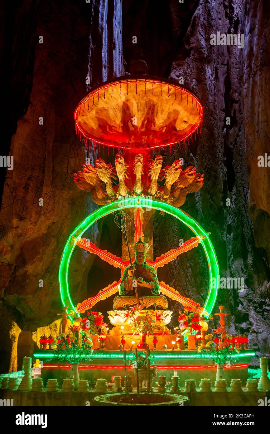 Buddhist shrine in Am Phu (hell cave) under the Marble Mountains in Da ...