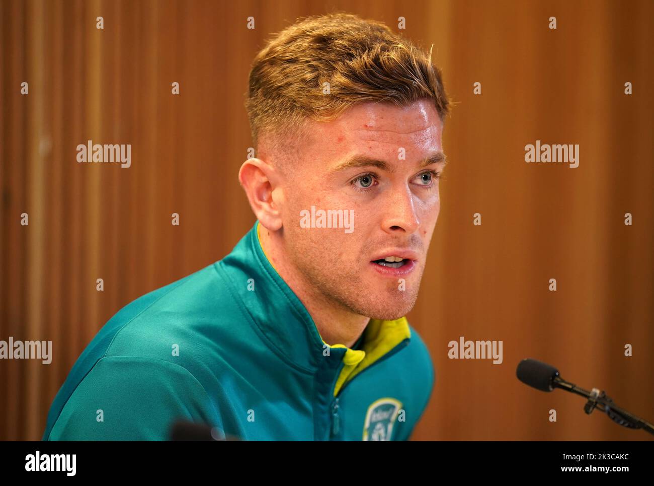 Republic of Ireland's Nathan Collins during a press conference at the ...