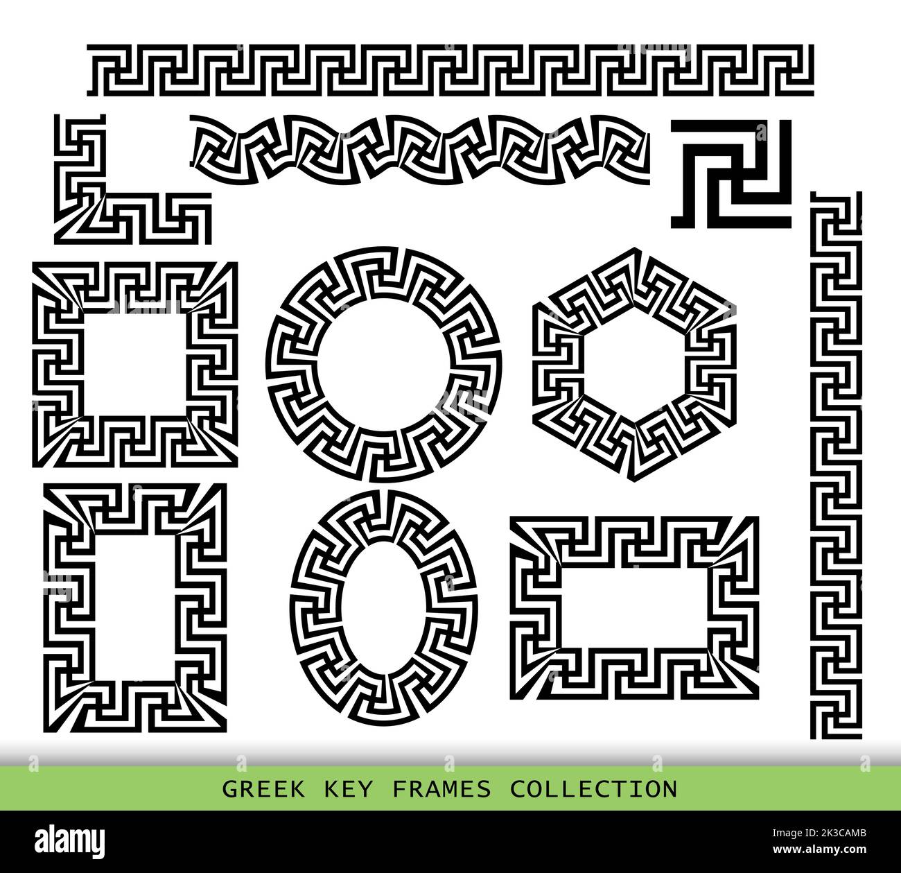 Ancient Greek black frames patterns collection, set of antique borders ...