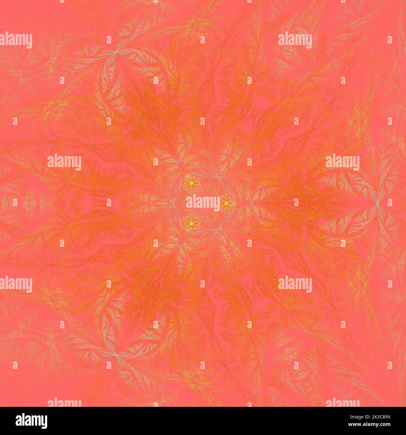 An abstract orange background with floral patterns Stock Photo - Alamy