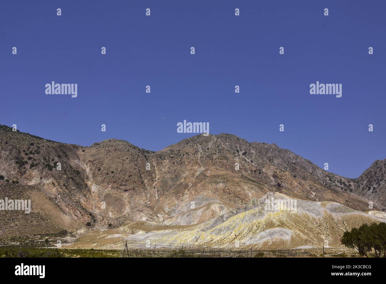 A view of the active hydrothermal crater of Stefanos volcano on the ...