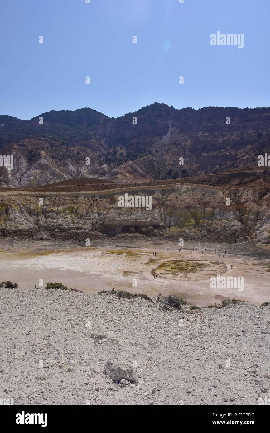 A view of the active hydrothermal crater of Stefanos volcano on the ...