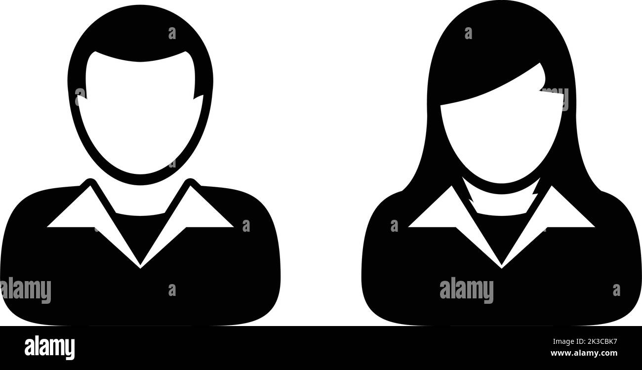 Business man and woman icon vector user person profile avatar symbol ...