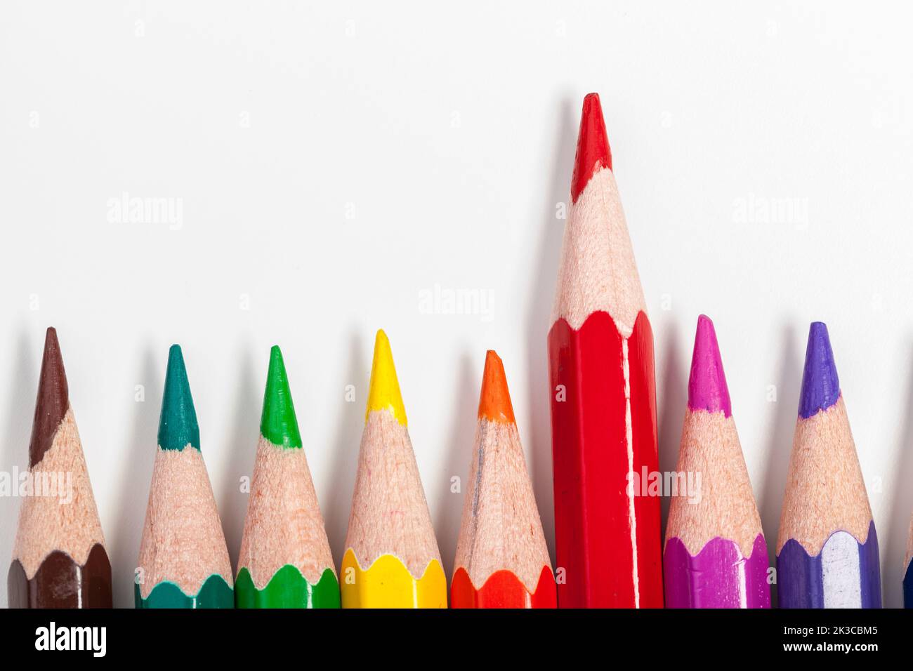 Education or back to school Concept. Close up macro shot of color ...