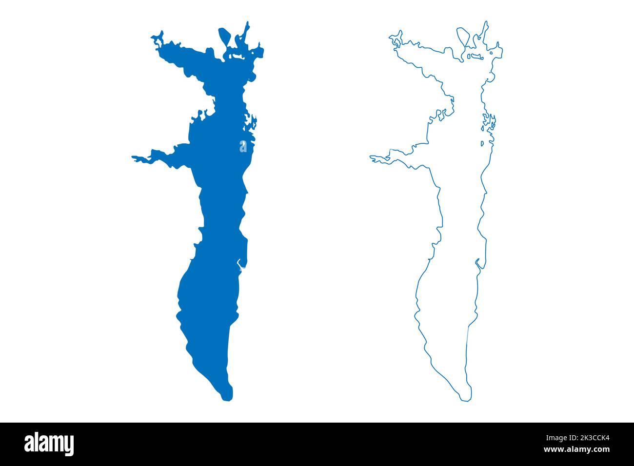 Kyiv Reservoir (Ukraine, Dnieper River) map vector illustration ...