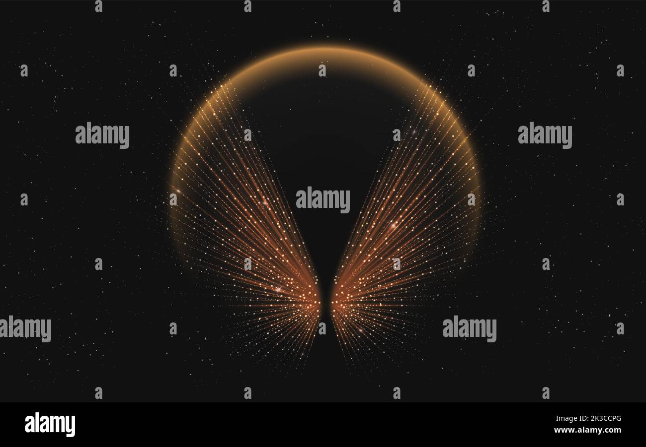 Brilliant glow of stars on magic beams with fade light effect vector ...