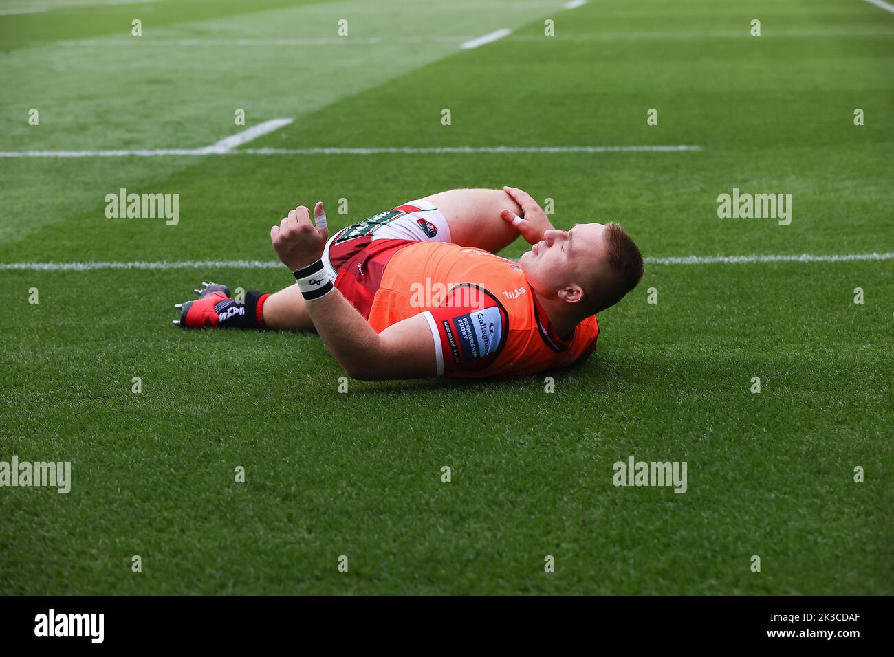 24.09.2022 Northampton, England. Rugby Union. Joe Heyes (Tigers ...
