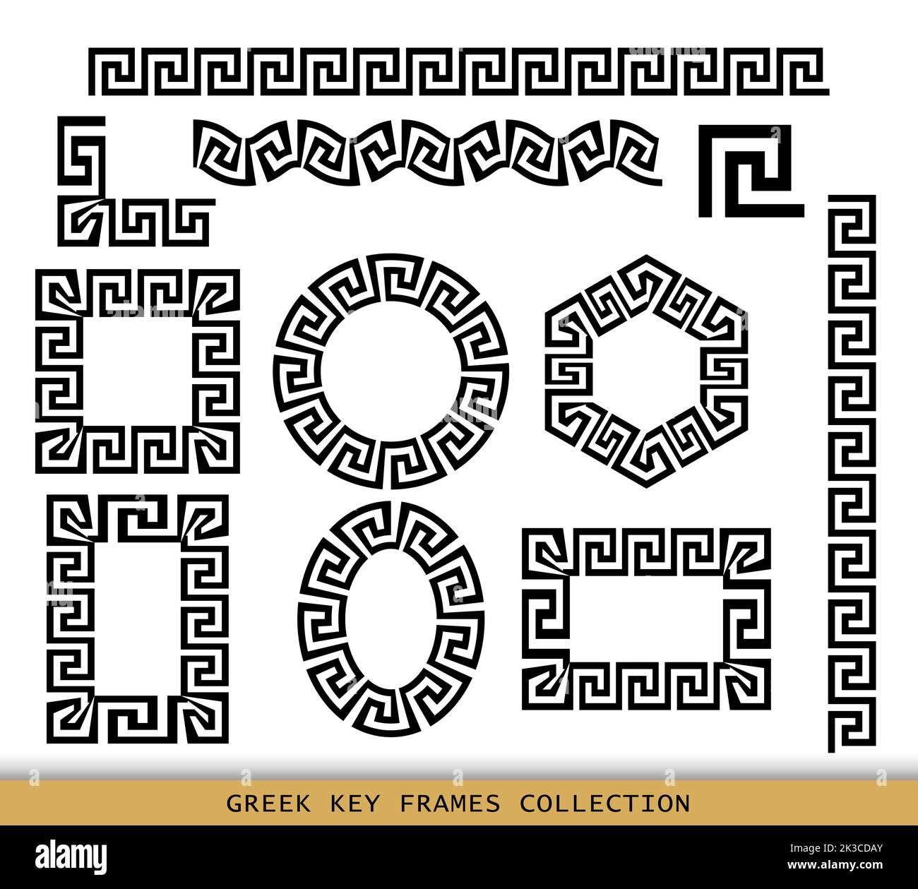 Ancient Greek black frames patterns collection, set of antique borders ...