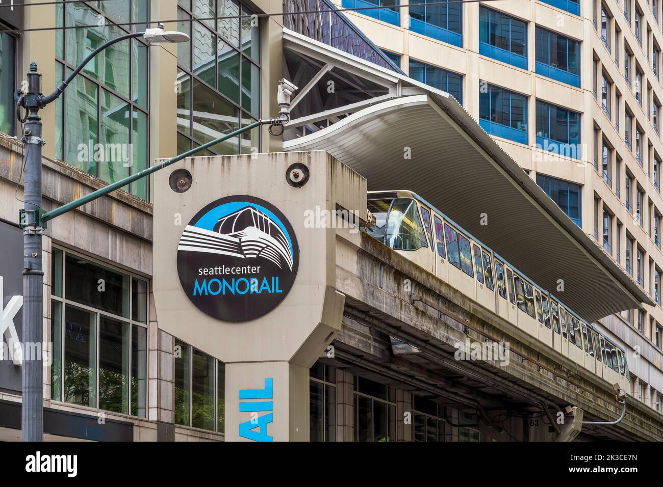 Seattle Center Monorail at Westlake, Seattle, Washington, USA Stock ...