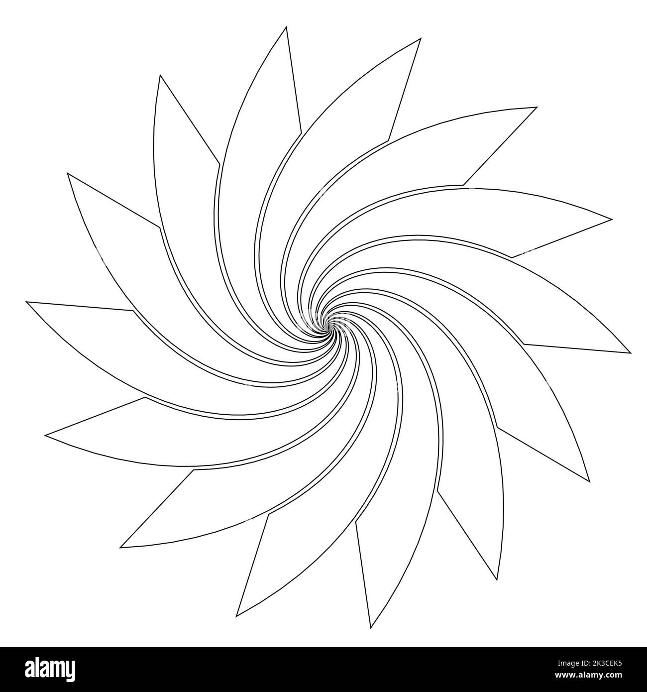 Spiral shape isolated over white background, black and white spiral ...