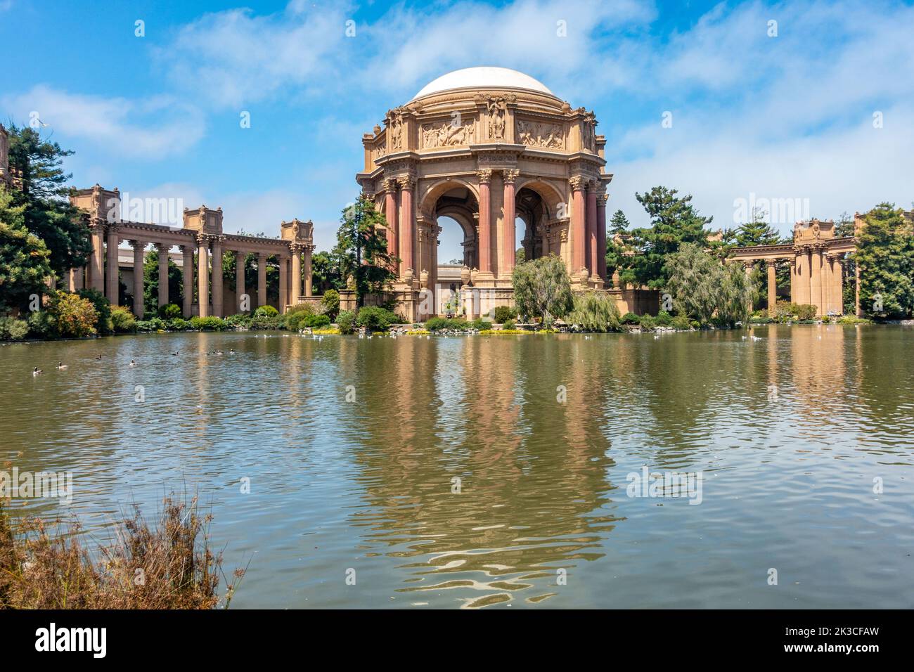 The Palace of Fine Arts is a structure located in the Marina District ...