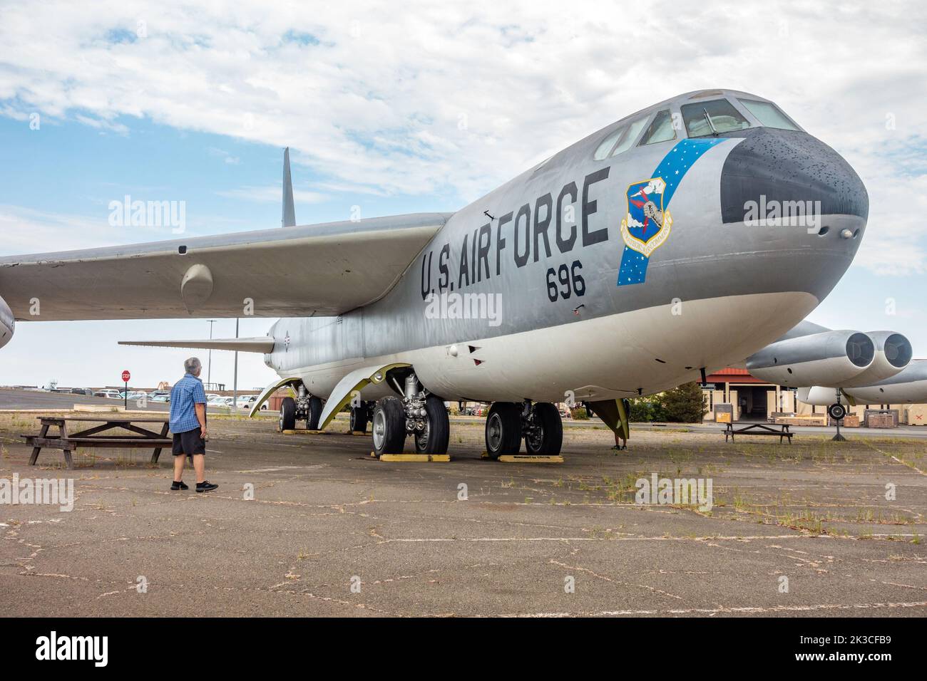 An American Boeing B-52D Stratofortress transport plane on display at ...