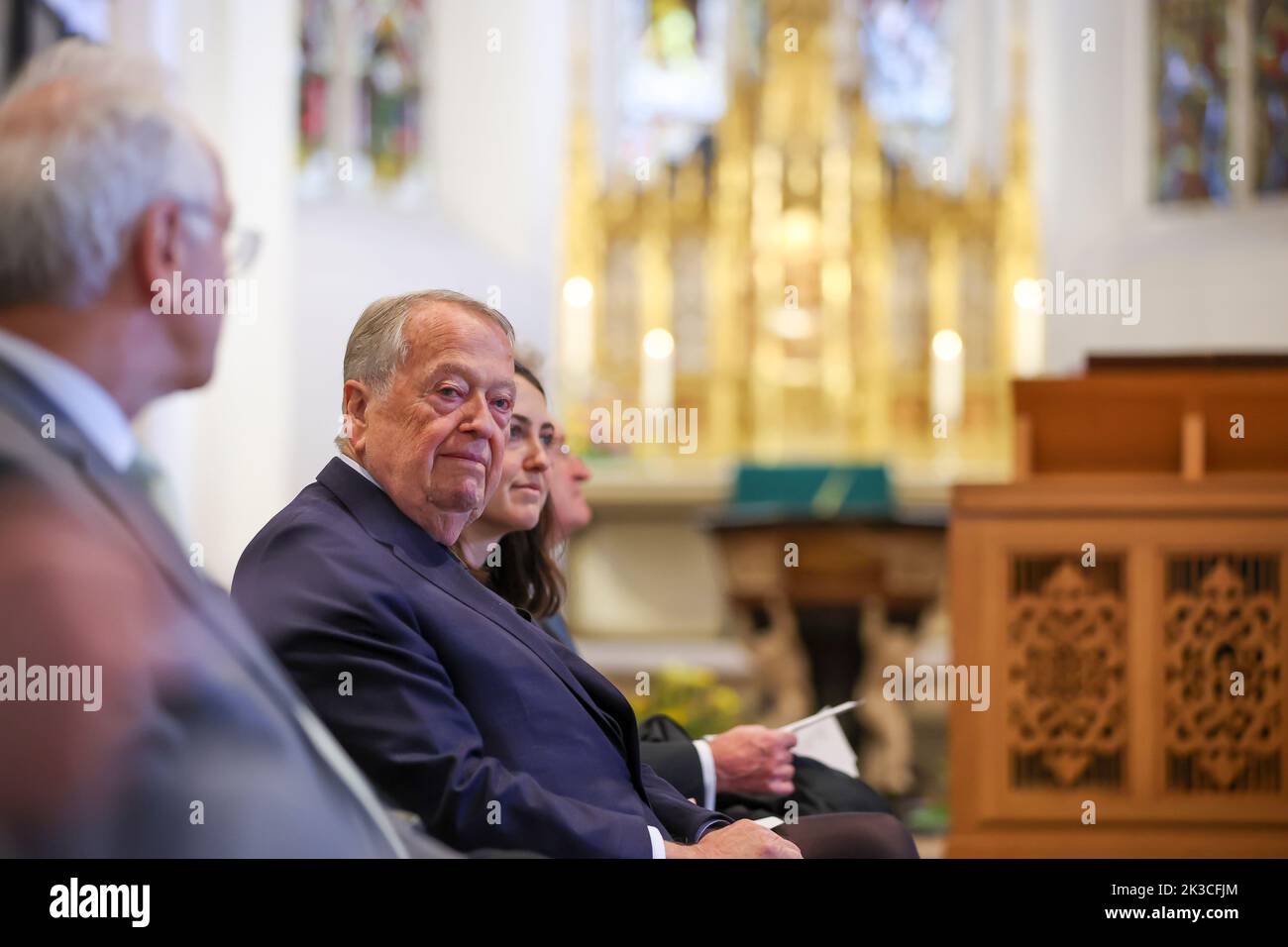 Leipzig, Germany. 26th Sep, 2022. Arend Oetker sits next to his ...