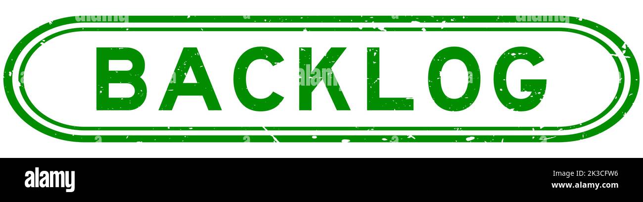 Grunge green backlog word rubber seal stamp on white background Stock ...