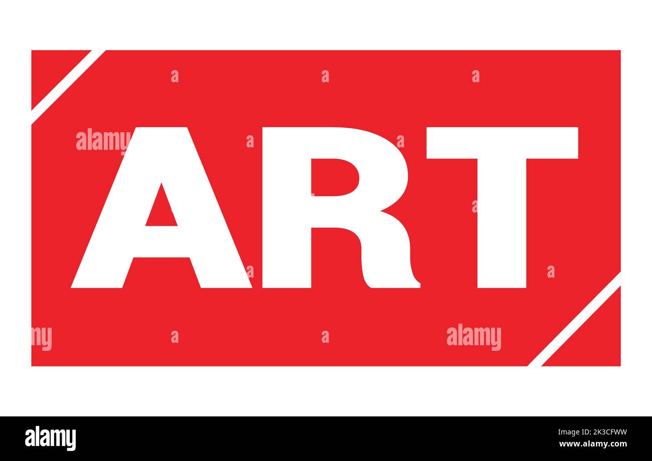 ART text written on red rectangle stamp sign Stock Photo - Alamy