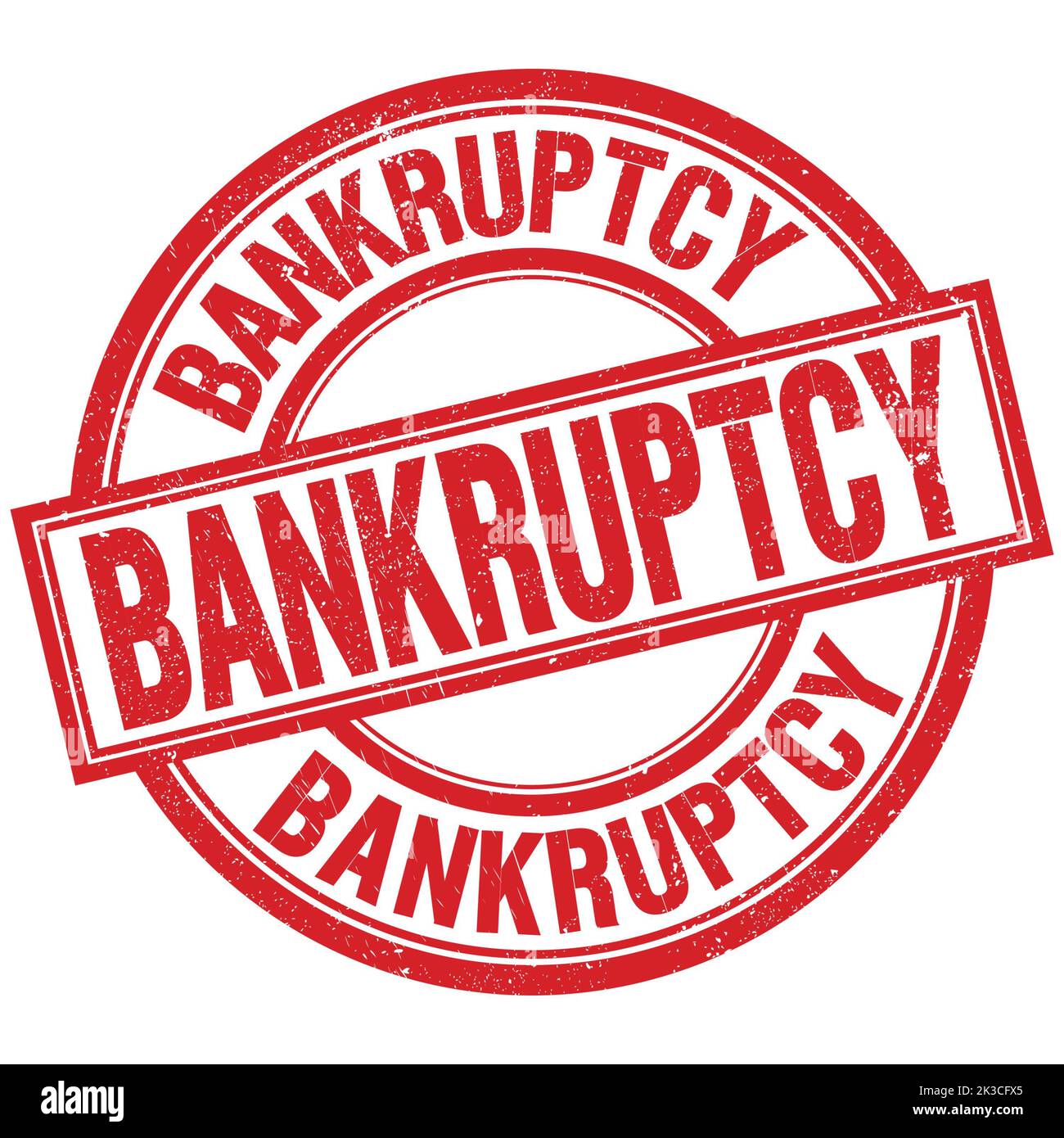 BANKRUPTCY text written word on red round stamp sign Stock Photo - Alamy