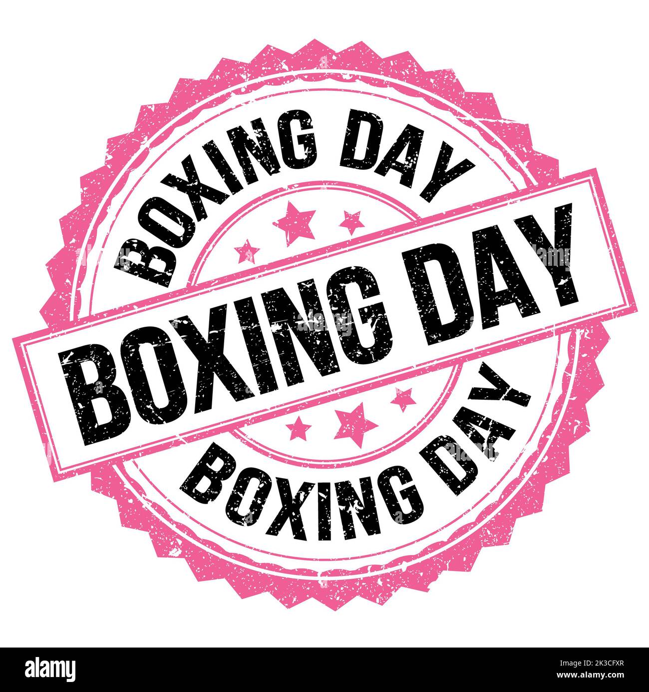 BOXING DAY text written on pink-black round stamp sign Stock Photo - Alamy