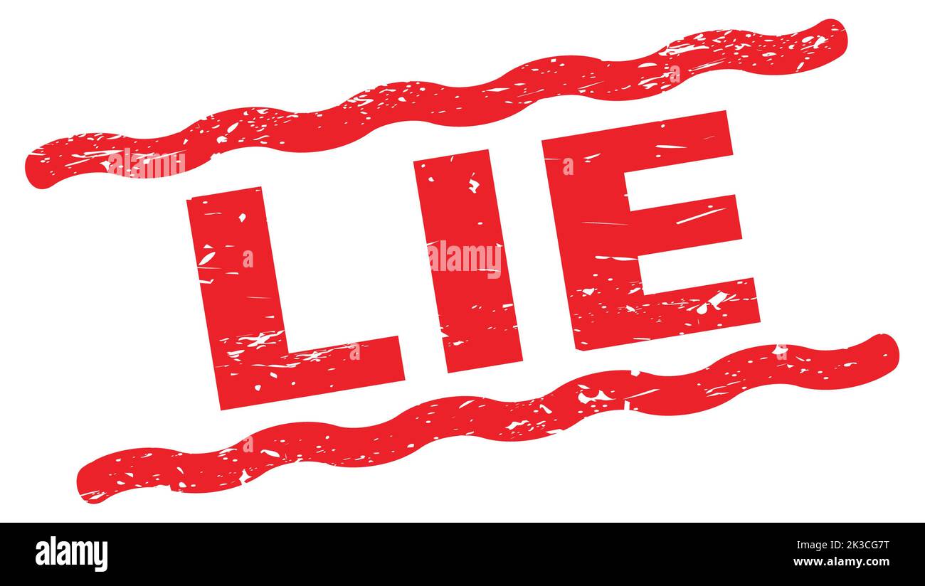 LIE text written on red lines stamp sign Stock Photo - Alamy
