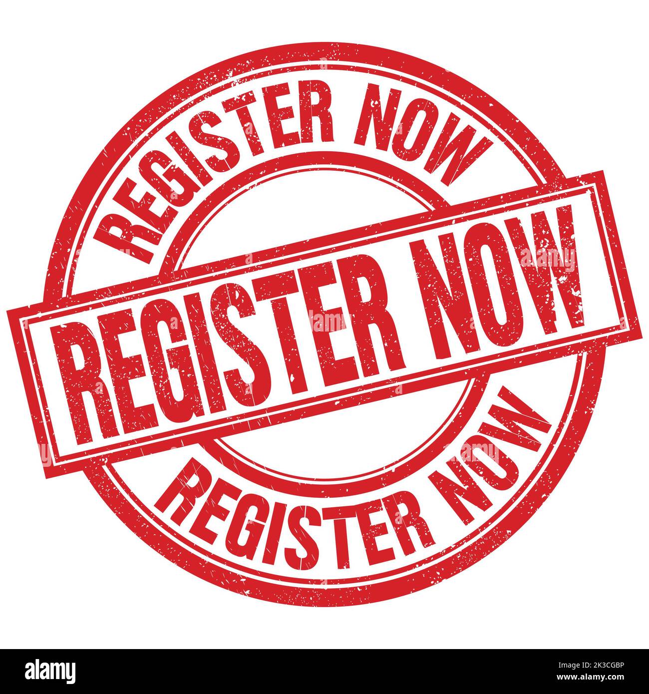 REGISTER NOW text written word on red round stamp sign Stock Photo - Alamy