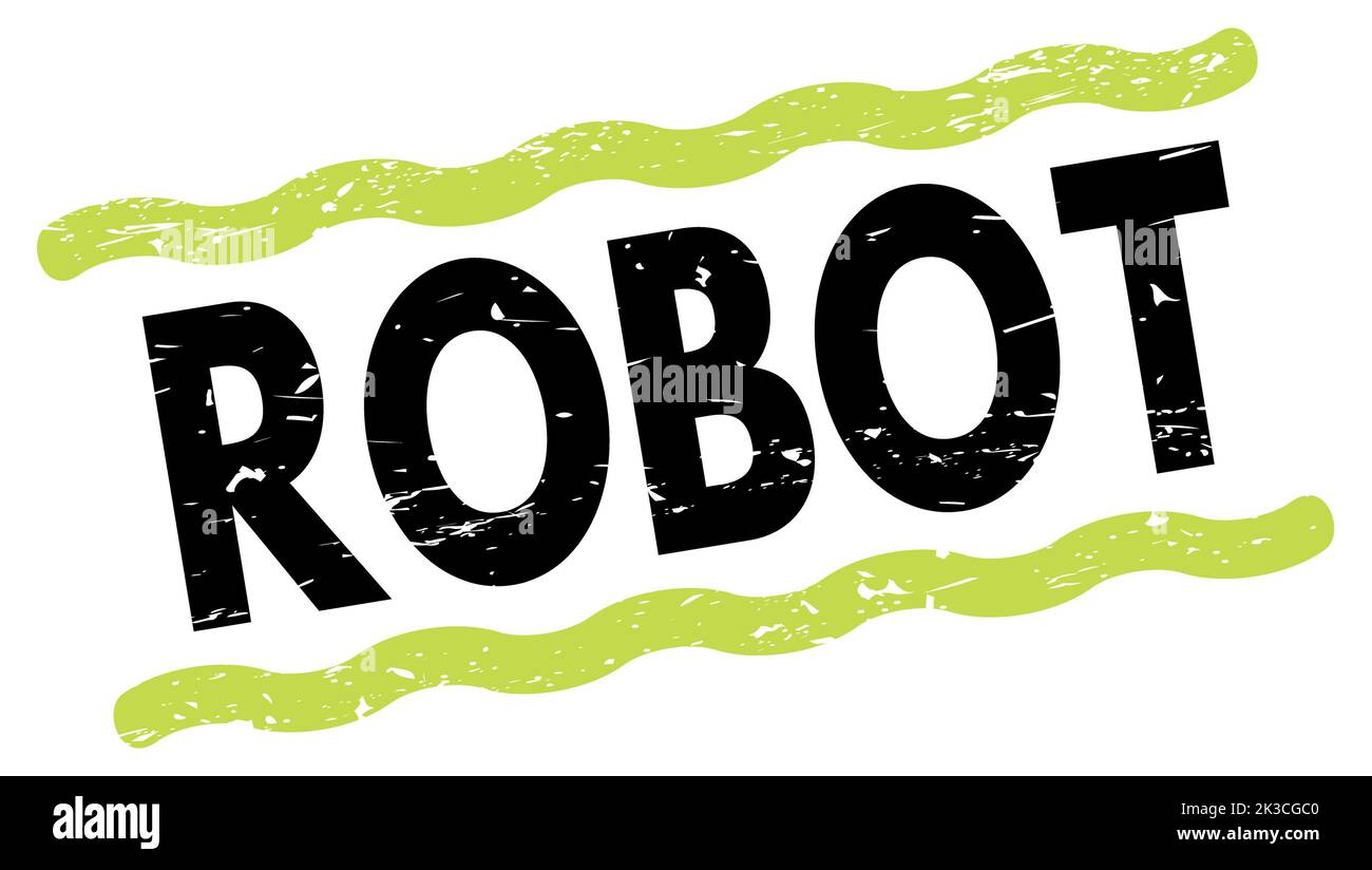 ROBOT text written on green-black lines stamp sign Stock Photo - Alamy