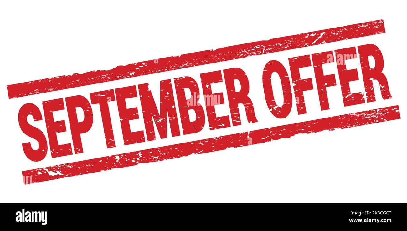 SEPTEMBER OFFER text written on red rectangle stamp sign Stock Photo ...