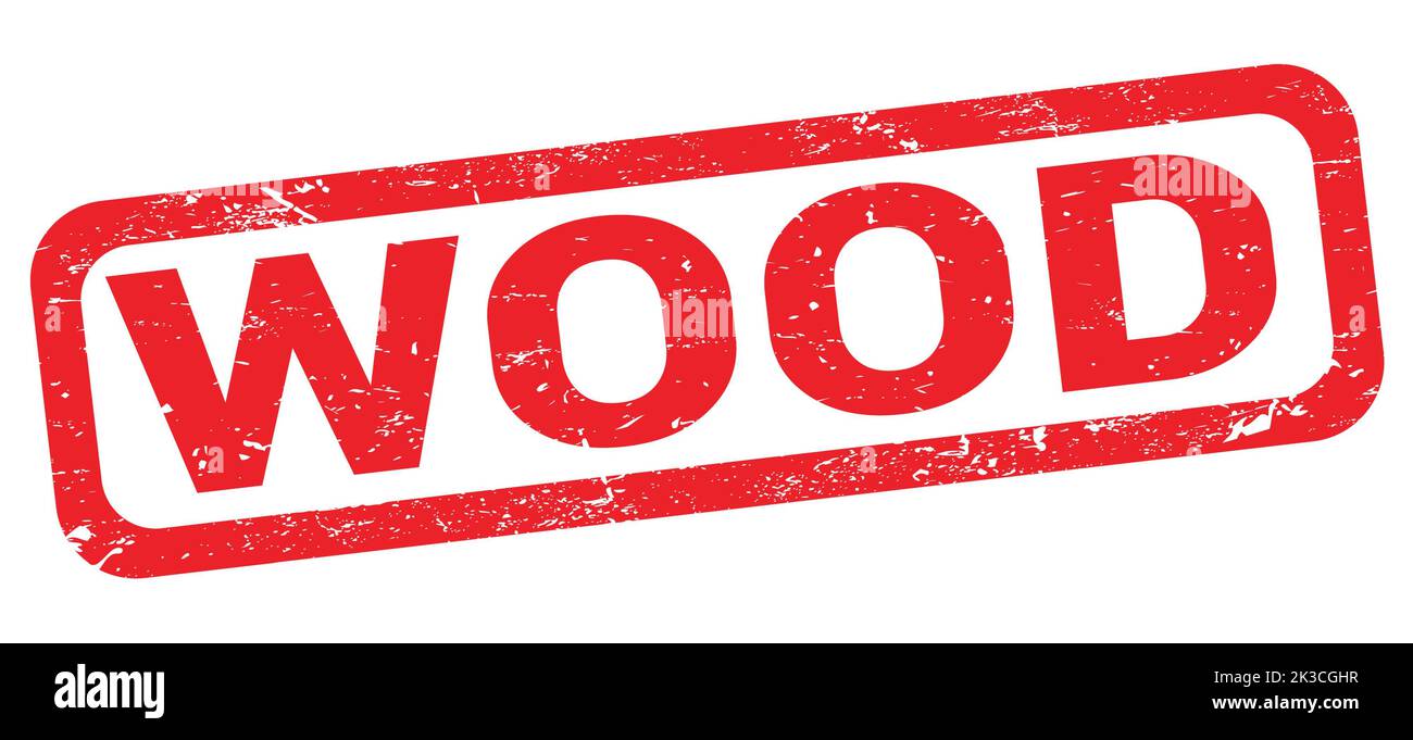 WOOD text written on red rectangle stamp sign Stock Photo - Alamy