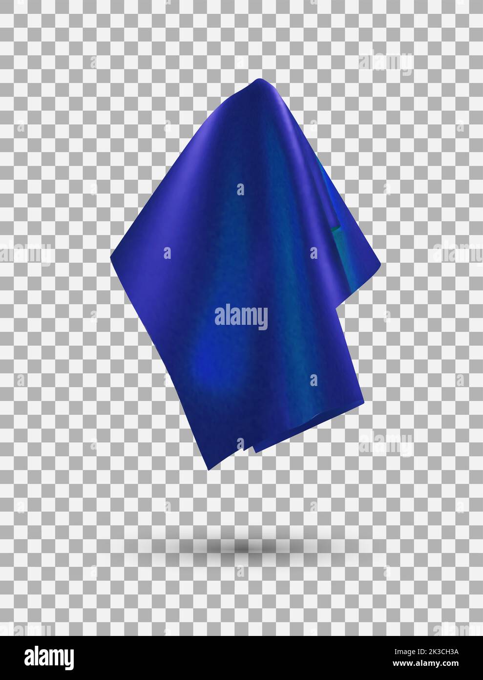 Blue shiny fabric, handkerchief or tablecloth hanging Stock Vector ...
