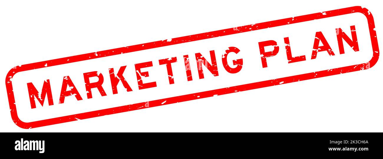 Grunge red marketing plan word square rubber seal stamp on white background Stock Vector Image ...